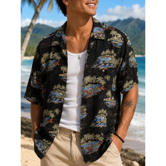 batik bay | Shirts | Vtg Batik Bay Hawaiian Aloha Camp Shirt Mens ...